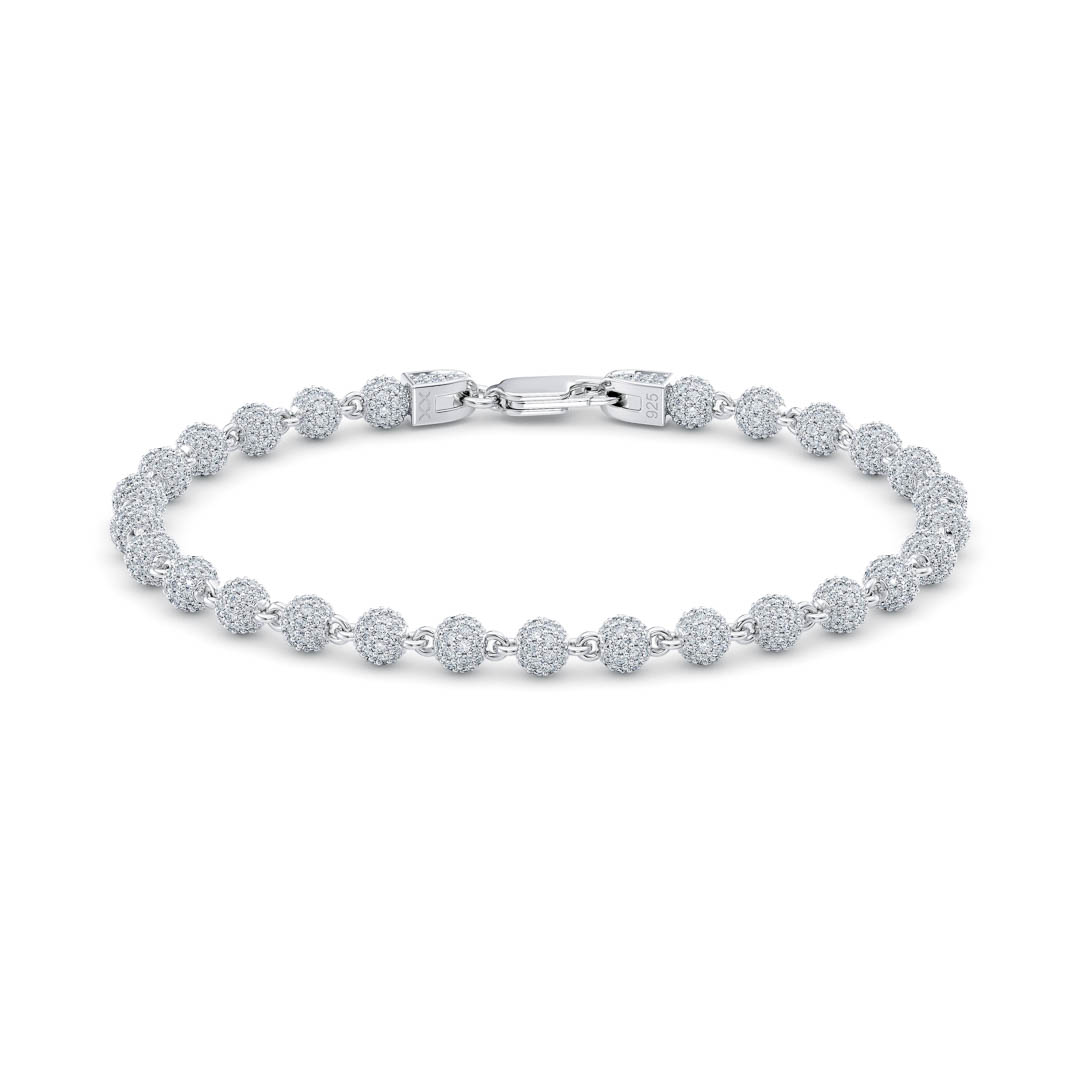 Diamond Ball Bracelet 4mm | Sterling Silver