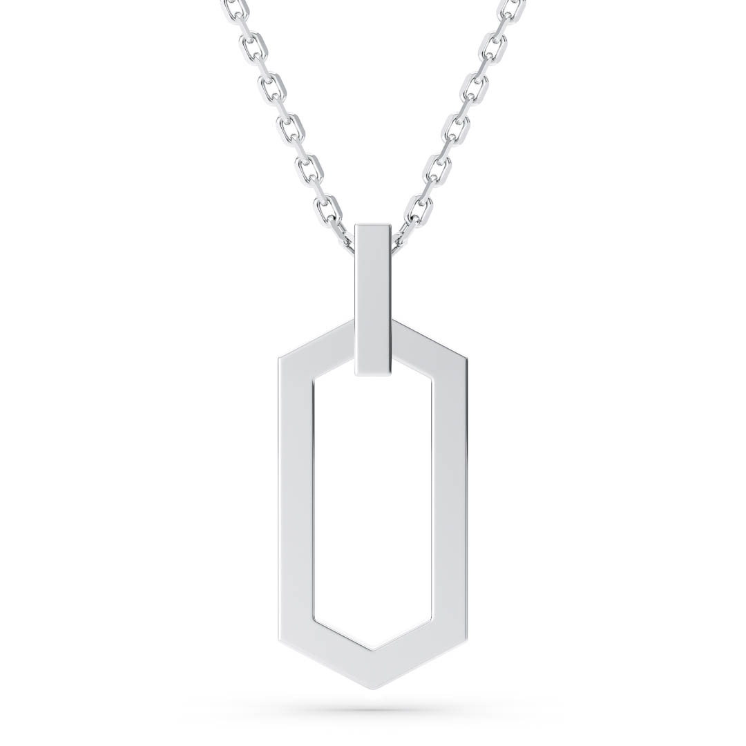 Hex Tag Pendant | Sterling Silver